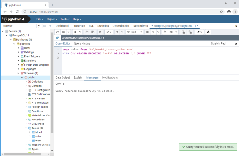 各DB上でCSVファイルのデータをテーブルに追加してみた｜ITエンジニアとして経験・学習したこと
