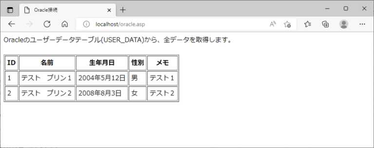 ASP(Classic ASP)とVBScriptを利用してOracleに接続するプログラムを作成してみた|ITエンジニアとして経験・学習したこと ASP(Classic ASP)とVBScriptを利用してOracleに接続するプログラムを作成してみた|ITエンジニアとして経験・学習したこと