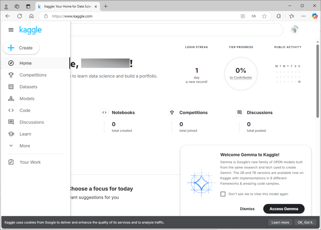 Kaggleのアカウント登録を行ってみた｜ITエンジニアとして経験・学習したこと